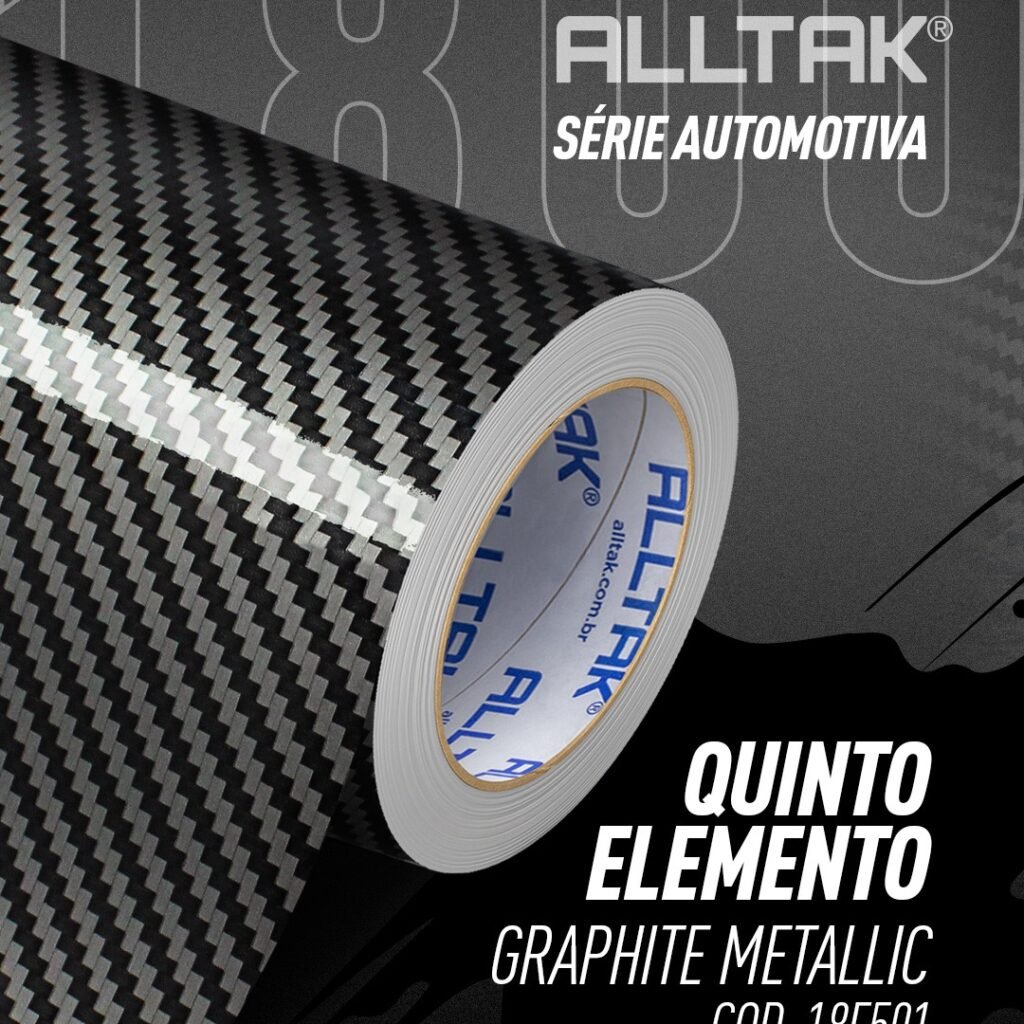 Adesivo Fibra Carbon 5° Elemento Graphite Metallic 1,38 mt de Largura ...
